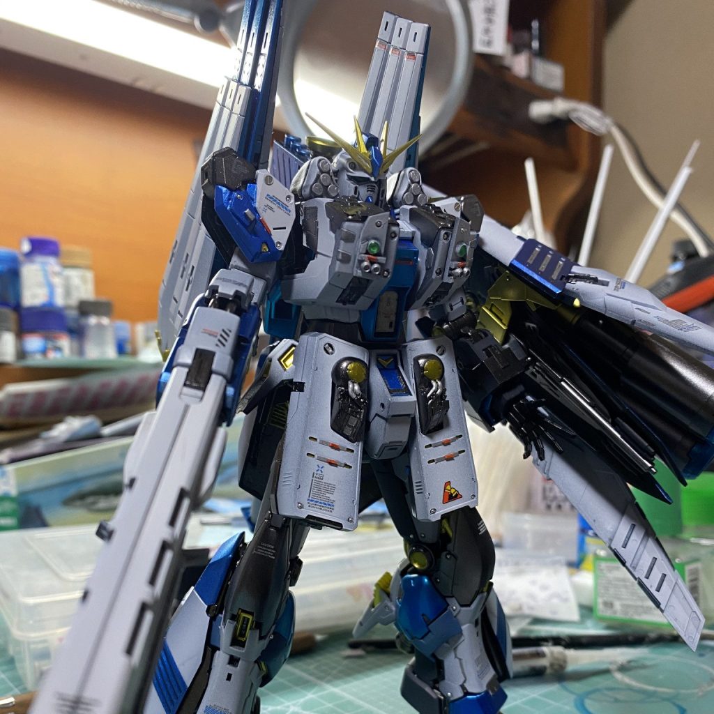 RG νガンダム ブルーメタリックバージョン｜maru88さんのガンプラ作品｜GUNSTA（ガンスタ）